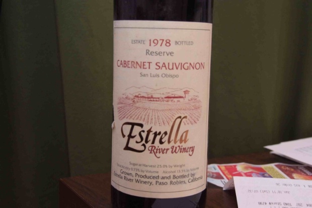 1981 Estrella River Winery Cabernet Sauvignon Proprietor's Reserve, USA ...