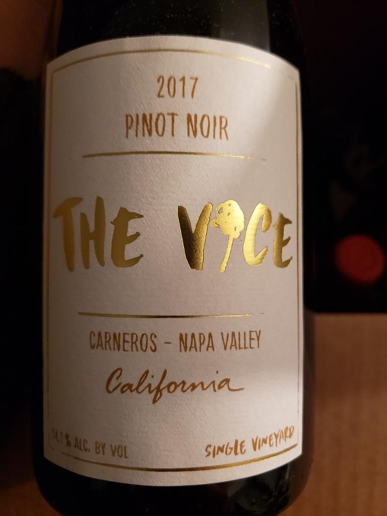 2017 The Vice Pinot Noir Truchard Vineyard Carneros, USA, California ...