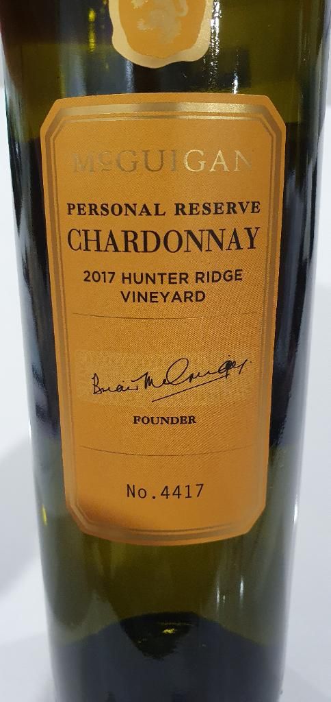 2016 McGuigan Chardonnay Personal Reserve Hunter Ridge Vineyard ...