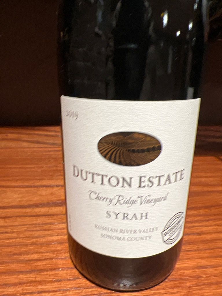 2019 Dutton Estate Syrah Dutton Ranch Cherry Ridge Vineyard, USA ...