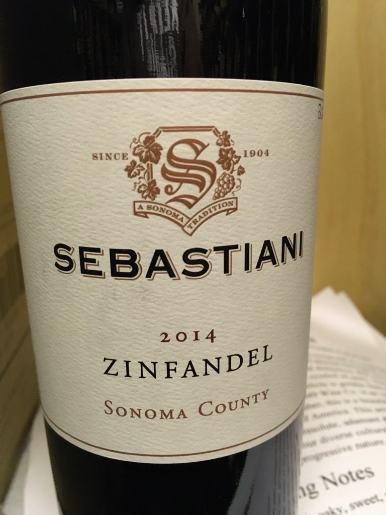 2014 Sebastiani Vineyards & Winery Zinfandel Sonoma County, USA ...
