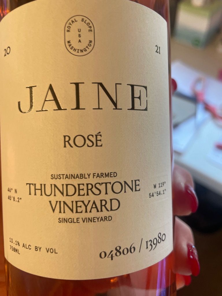 2021 Jaine Rosé, USA, Washington, Columbia Valley, Walla Walla Valley ...