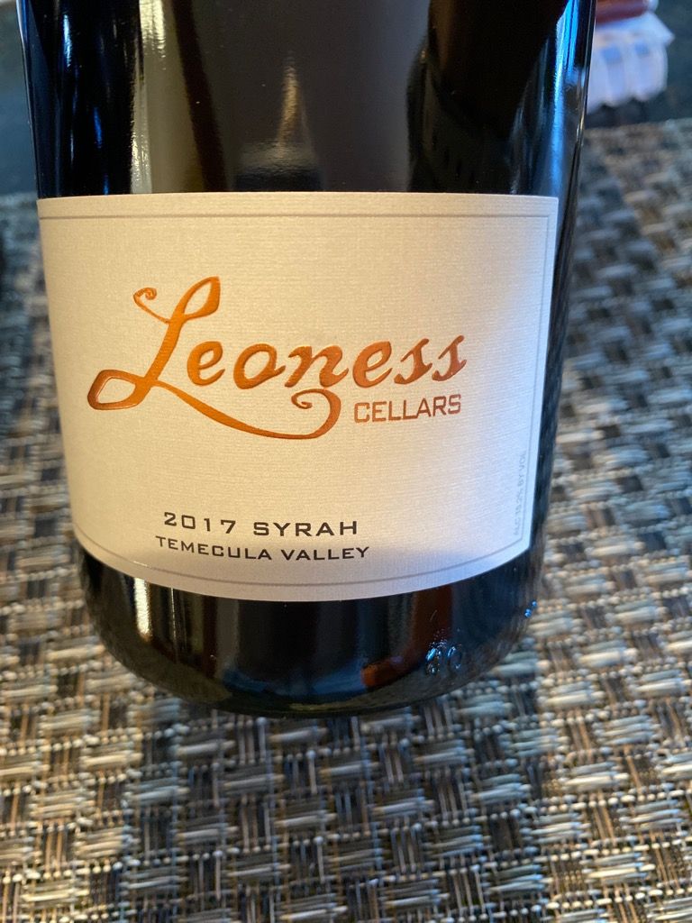 2019 Leoness Cellars Syrah, USA, California, South Coast, Temecula ...