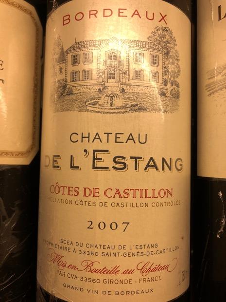 2007 Château de l'Estang, France, Bordeaux, Libournais, Castillon Côtes ...