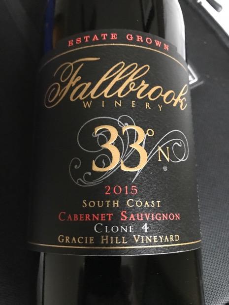 2015 Fallbrook Winery Cabernet Sauvignon Clone 4 Gracie Hill Vineyard ...