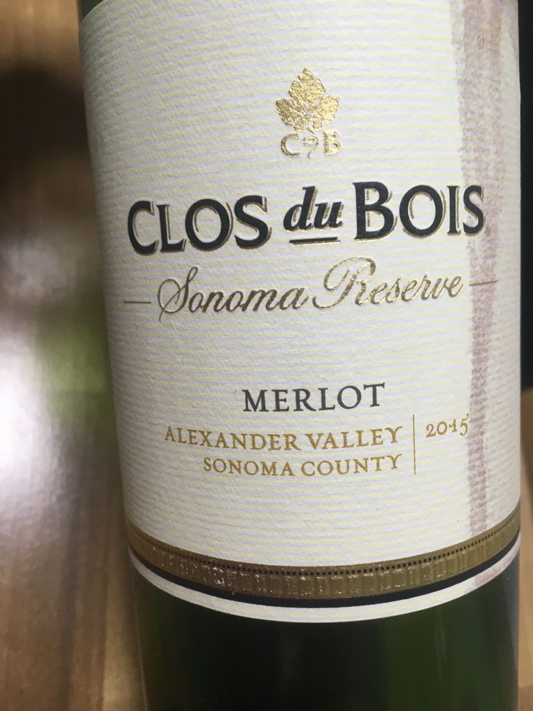 2017 Clos du Bois Merlot Sonoma Reserve Alexander Valley, USA ...