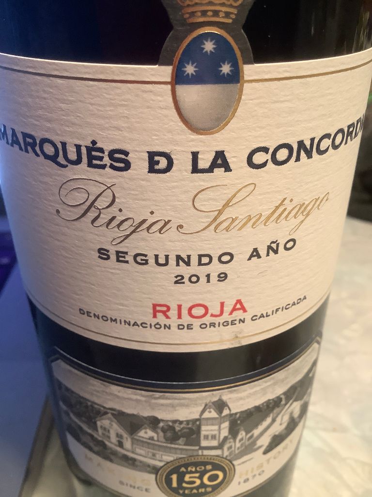 2019 Marqués de la Concordia Tempranillo Rioja, Spain, La Rioja, Rioja ...