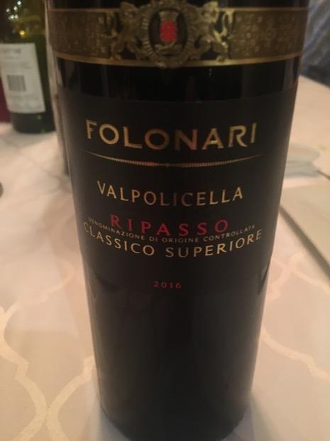 2016 Folonari Ripasso della Valpolicella Classico Superiore, Italy ...