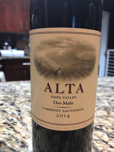 2014 Alta Wines Cabernet Sauvignon Oso Malo, USA, California, Napa ...