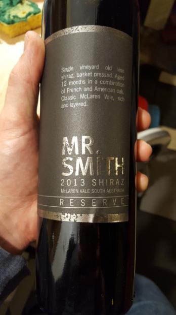 2016 Rogue Wines Mr. Smith Shiraz McLaren Vale, Australia, South ...