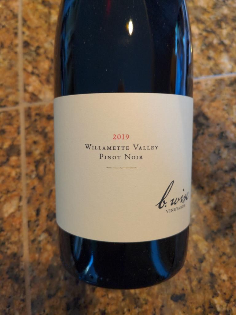 2020 B. Wise Vineyards Pinot Noir Willamette Valley, USA, Oregon ...