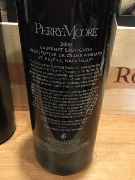 2008 Perry Moore Cabernet Sauvignon Beckstoffer Dr. Crane Vineyard, USA ...