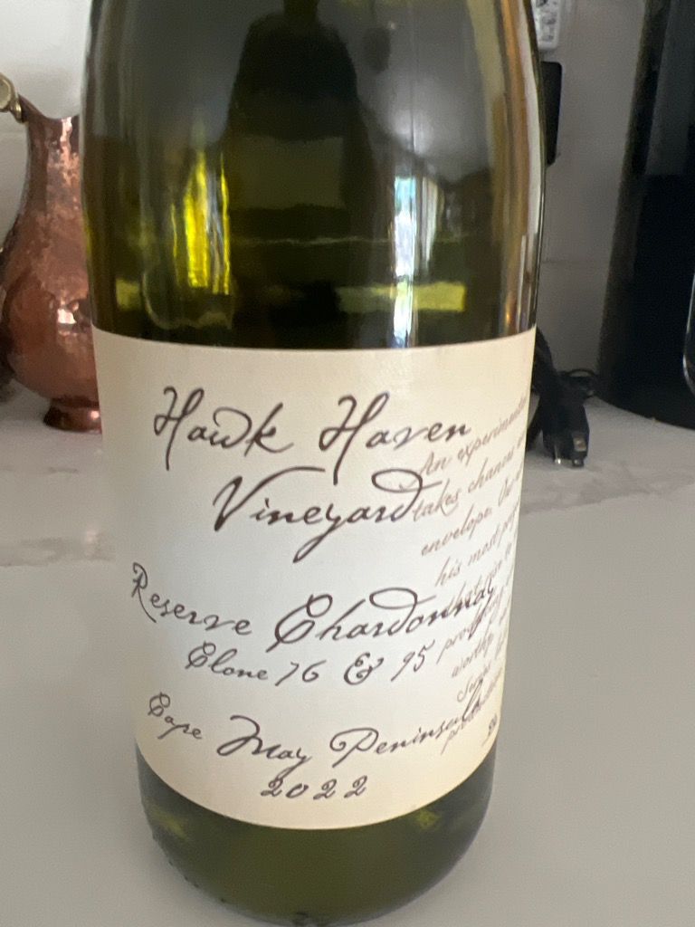 2022 Hawk Haven Chardonnay Reserve, USA, New Jersey, Outer Coastal ...