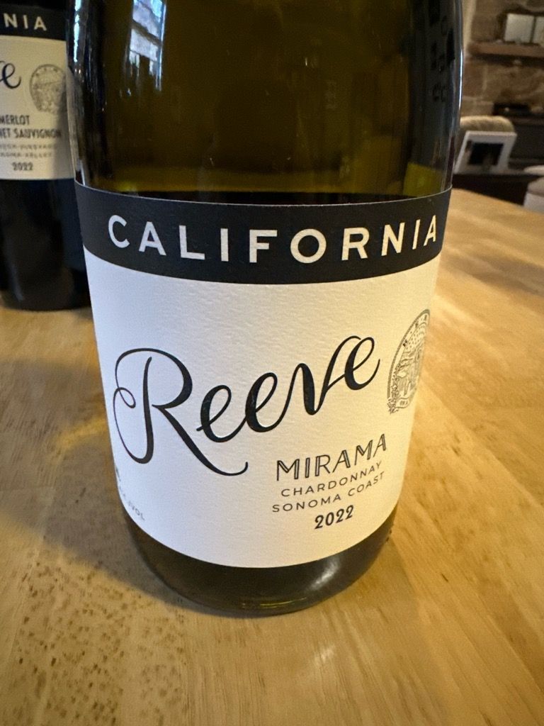 2022 Reeve Wines Chardonnay Mirama, USA, California, Sonoma County ...