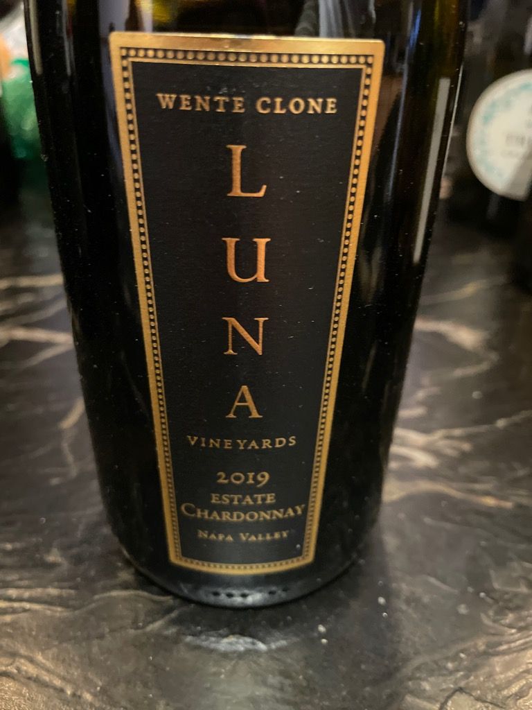 2019 Luna Vineyards Chardonnay Estate, Wente Clone, USA, California ...