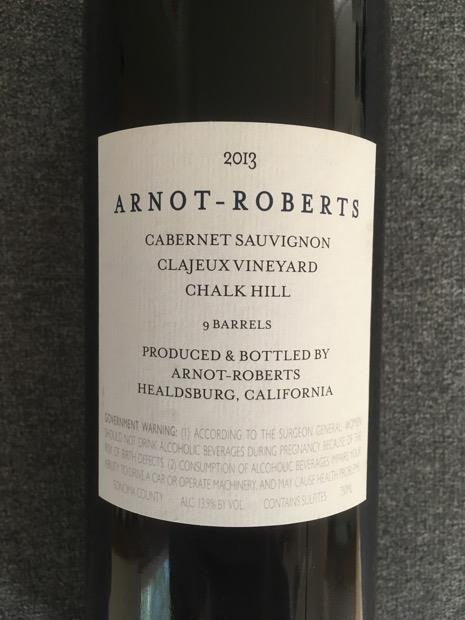 2013 Arnot-Roberts Cabernet Sauvignon Clajeux Vineyard, USA, California ...