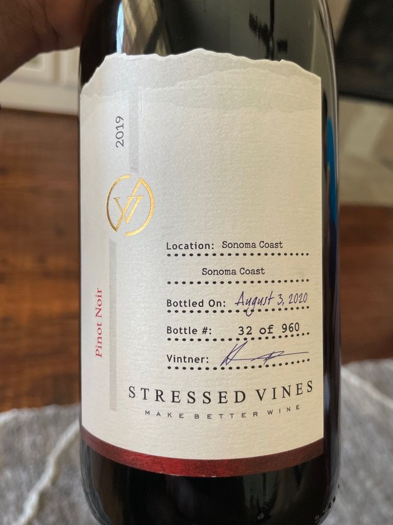 2020 Stressed Vines Pinot Noir Sonoma Coast, USA, California, Sonoma ...