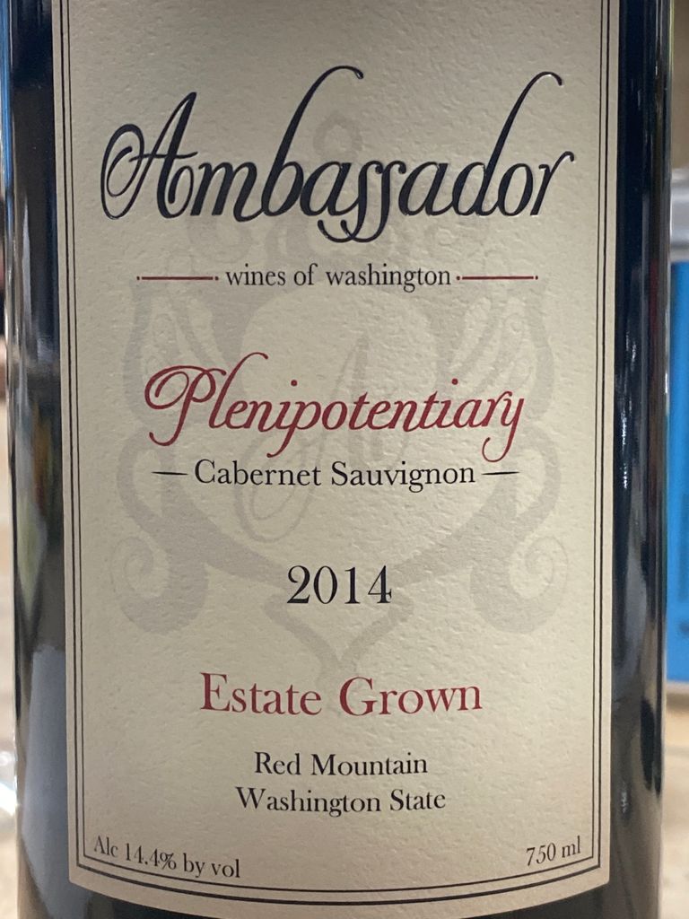 2014 Ambassador Wines Cabernet Sauvignon Plenipotentiary, USA ...