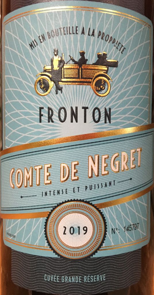 2019 Comte de Négret Fronton Cuvée Grande Réserve, France, Southwest ...