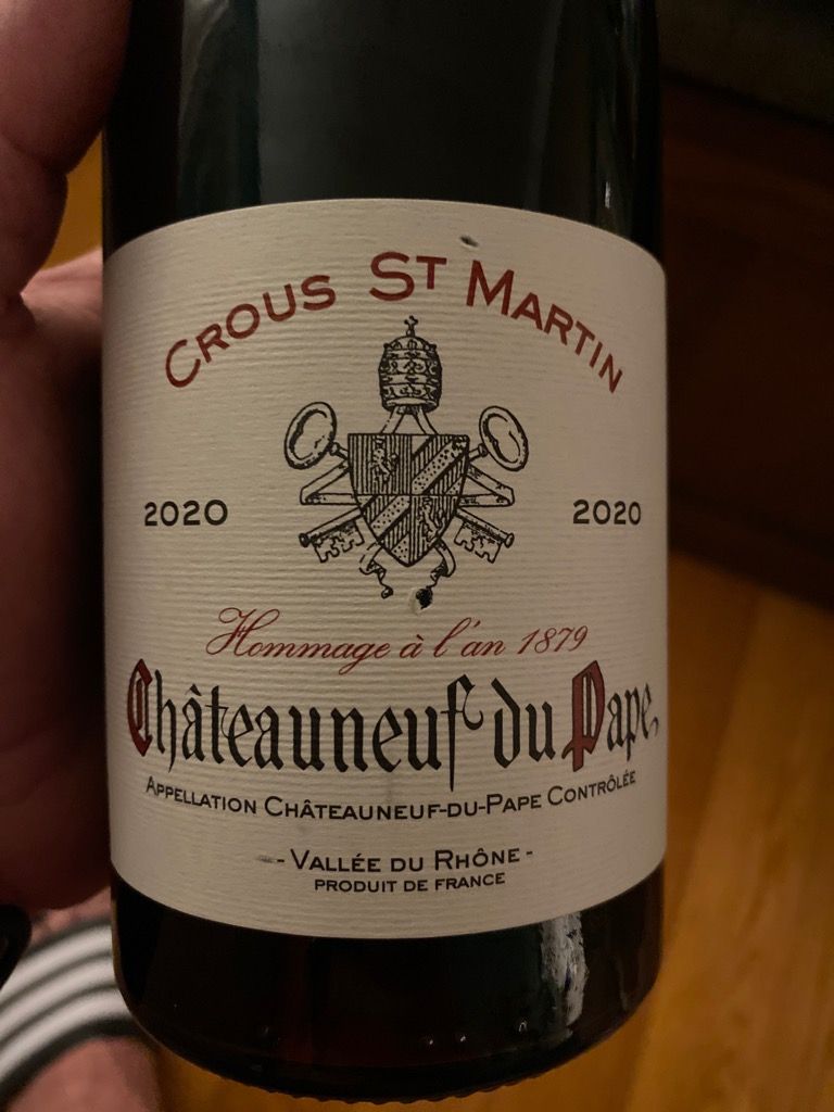 2020 Crous St. Martin Châteauneuf-du-Pape Hommage a L'an 1879, France ...