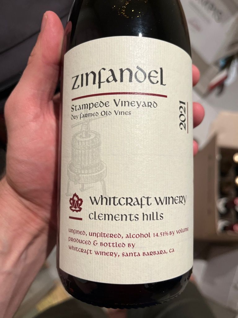 2022 Whitcraft Winery Zinfandel Stampede Vineyard, USA, California ...