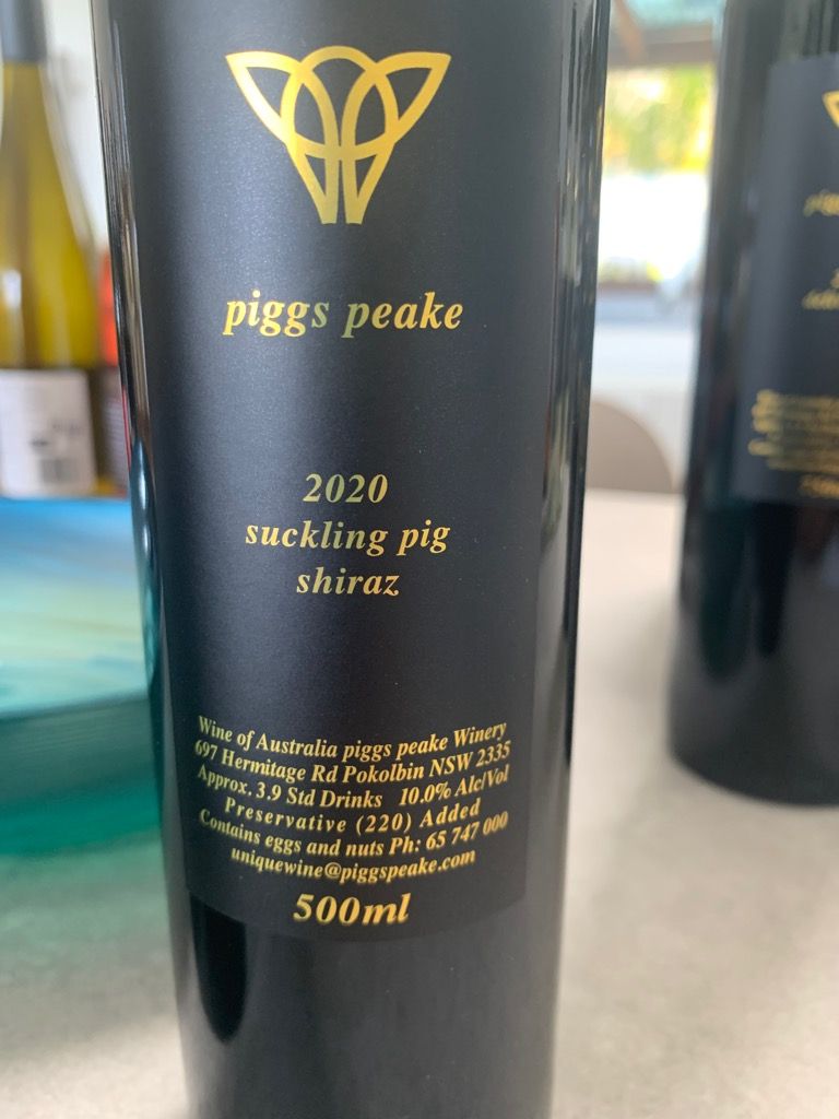 2020 Piggs Peake Shiraz Suckling Pig, Australia, New South Wales ...