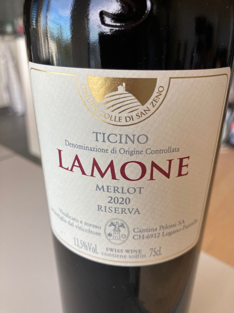 2020 Cantina Pelossi Merlot Lamone Riserva, Switzerland, Ticino ...