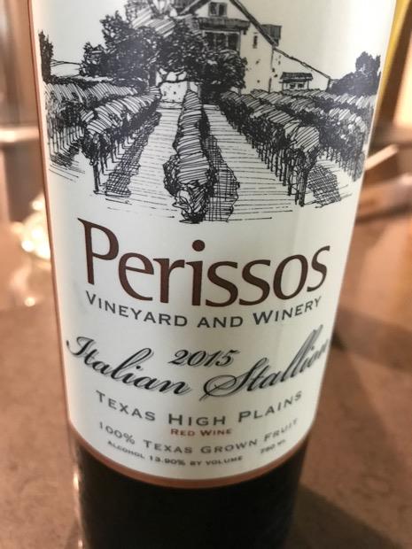 2015 Perissos Vineyard and Winery Italian Stallion Estate, USA, Texas ...