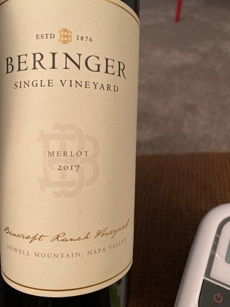2017 Beringer Vineyards Merlot Bancroft Ranch, USA, California, Napa ...