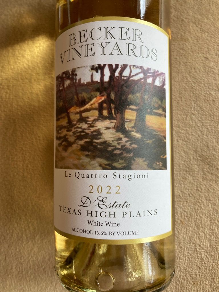 2022 Becker Vineyards Le Quattro Stagione - D'Estate, USA, Texas, Texas ...