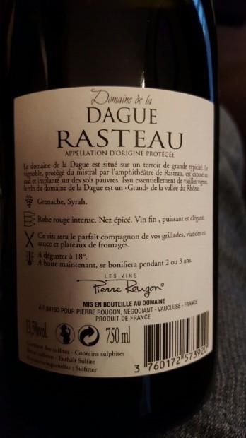 2014 Pierre Rougon Rasteau Domaine de la Dague, France, Rhône, Southern ...