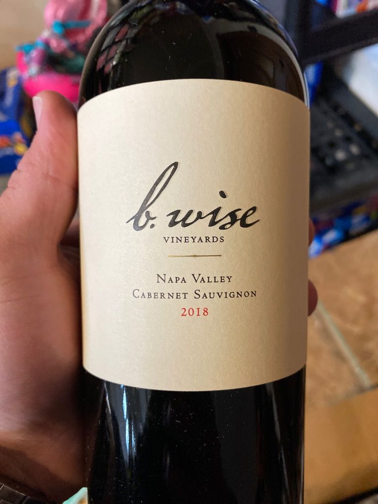2018 B. Wise Vineyards Cabernet Sauvignon Napa Valley, USA, California ...