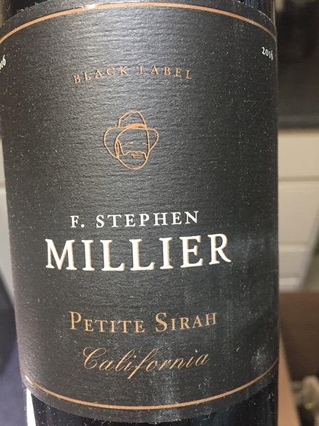 2019 F. Stephen Millier Petite Sirah Black Label Reserve, USA ...