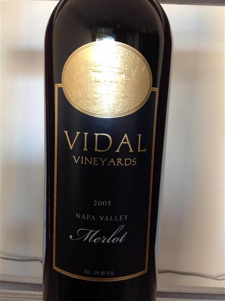 2005 Vidal Vineyards Merlot, USA, California, Napa Valley - CellarTracker