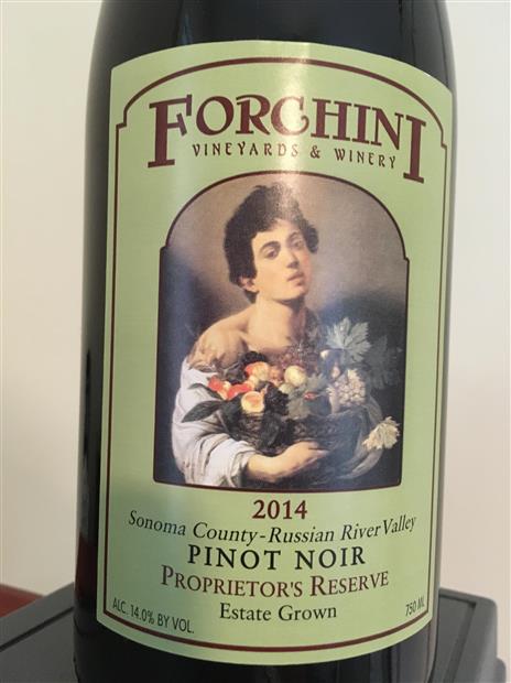 2014 Forchini Pinot Noir Proprietor's Reserve River Terrace, USA ...