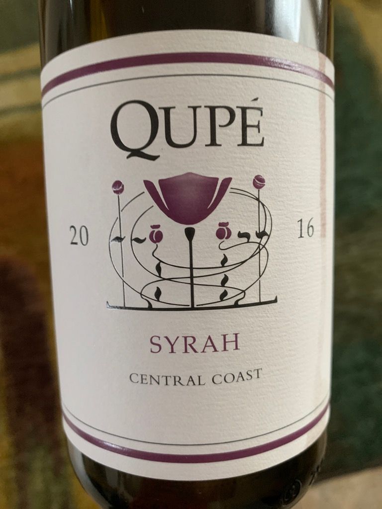 2016 Qupé Syrah, USA, California, Central Coast - CellarTracker