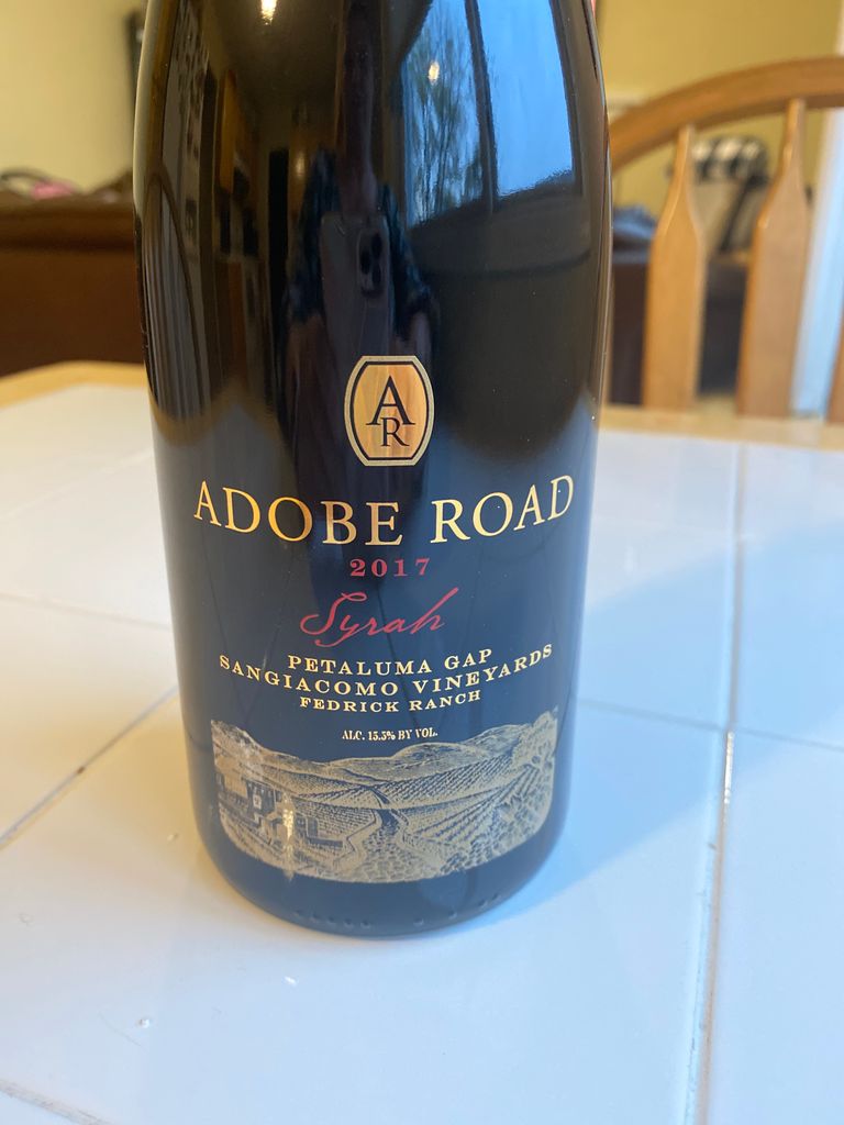2018 Adobe Road Syrah Sangiacomo Vineyard Fedrick Ranch, USA ...