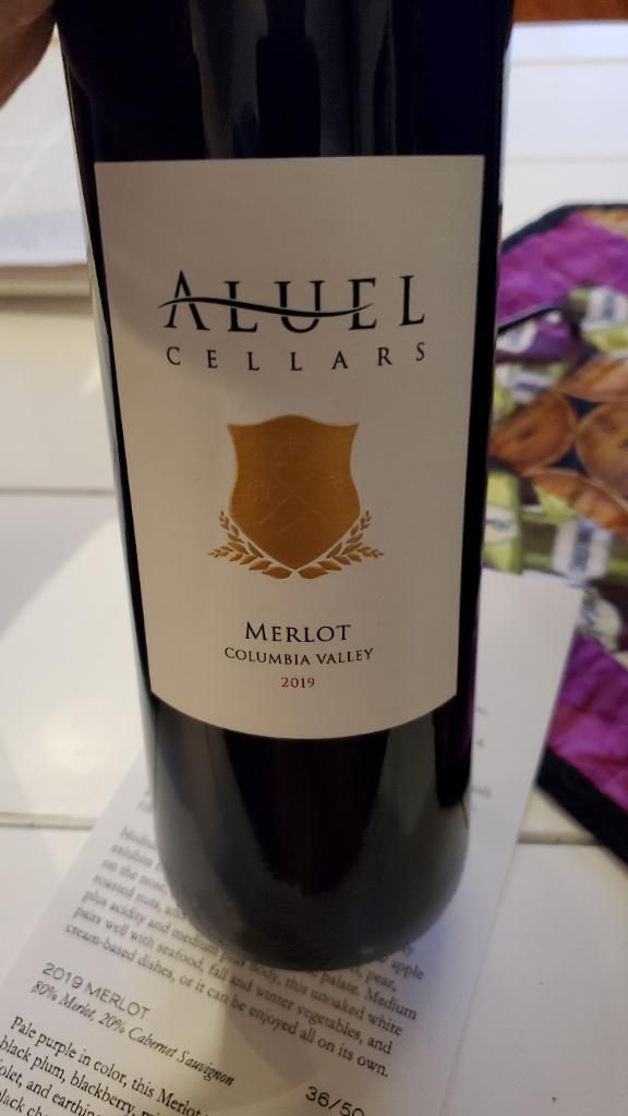 2019 Aluel Cellars Merlot Red, USA, Washington, Columbia Valley ...