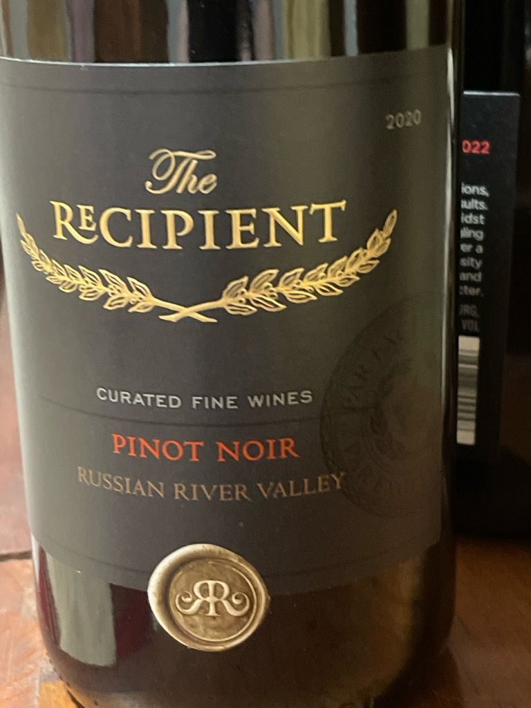 2020 Winepress Vintners Pinot Noir The Recipient, USA, California ...