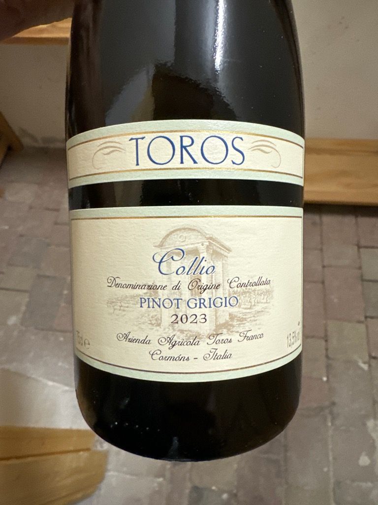 2023 Franco Toros Collio Pinot Grigio, Italy, Friuli-Venezia Giulia ...