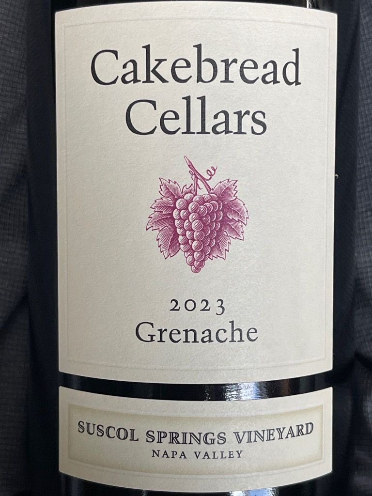 2023 Cakebread Cellars Grenache Suscol Springs Vineyard, USA ...