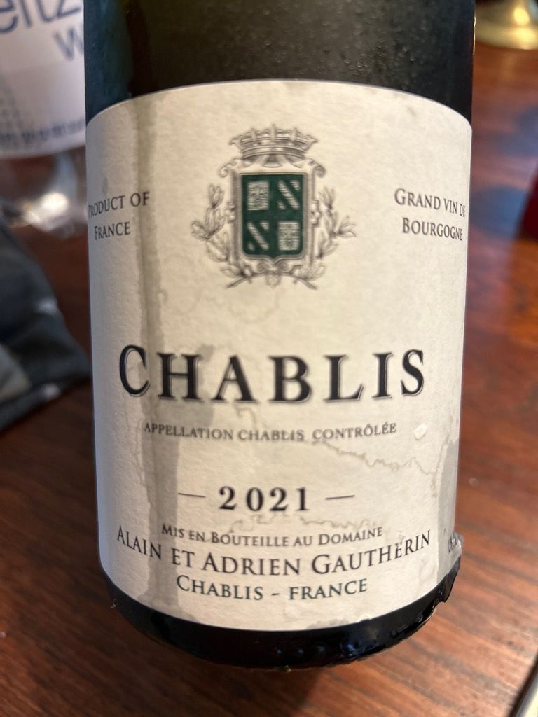 2022 Alain et Adrien Gautherin Chablis, France, Burgundy, Chablis ...