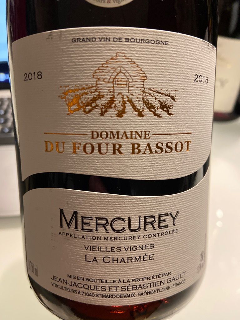 2020 Domaine du Four Bassot Mercurey La Charmée, France, Burgundy, Côte ...