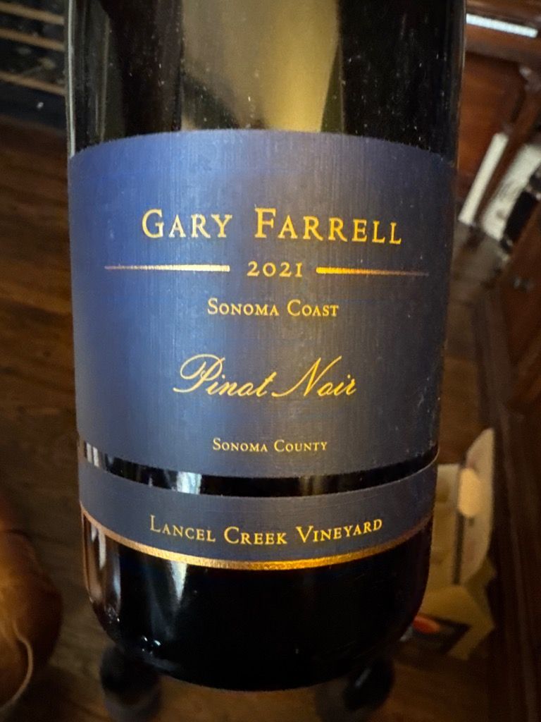 2021 Gary Farrell Pinot Noir Lancel Creek Vineyard, USA, California ...