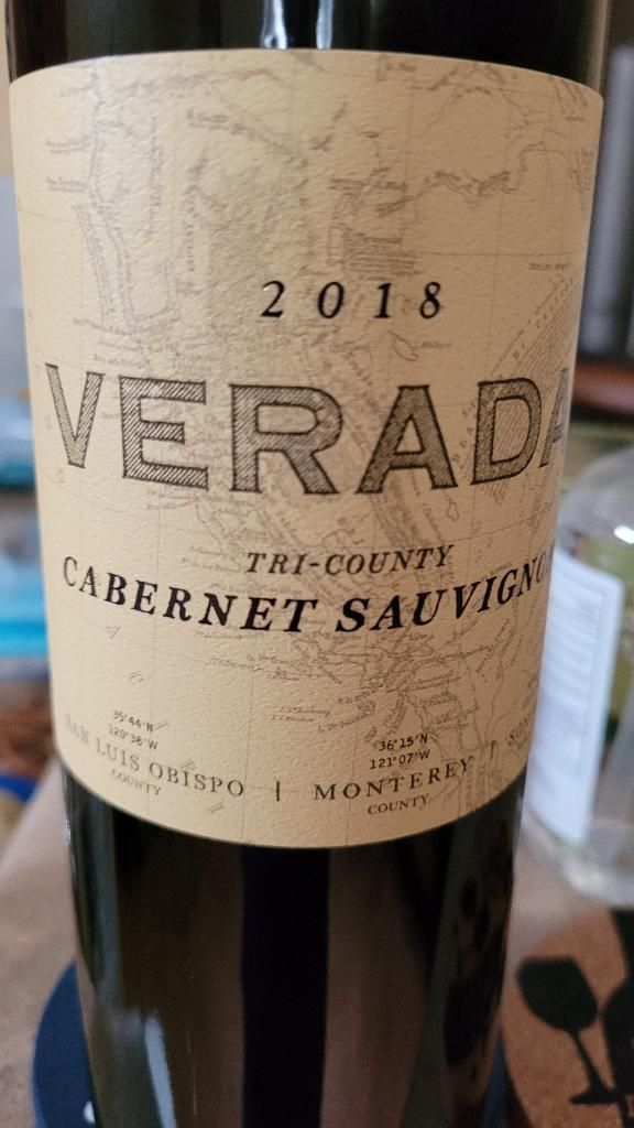 2018 Verada Cabernet Sauvignon Tri-County Verada, USA, California ...