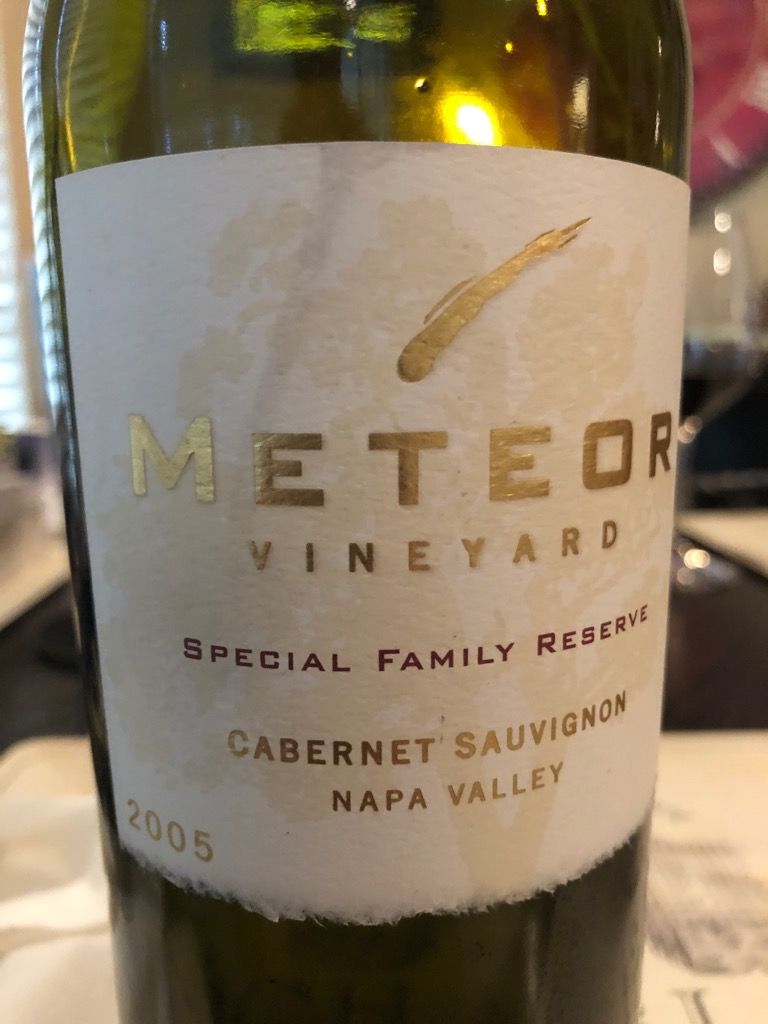 2006 Meteor Vineyard Cabernet Sauvignon Estate Special Family Reserve ...