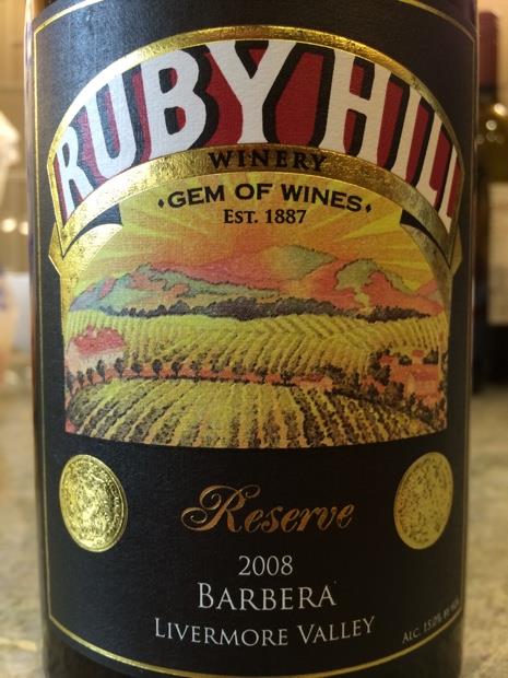2008 Ruby Hill Winery Barbera Reserve, USA, California, San Francisco ...