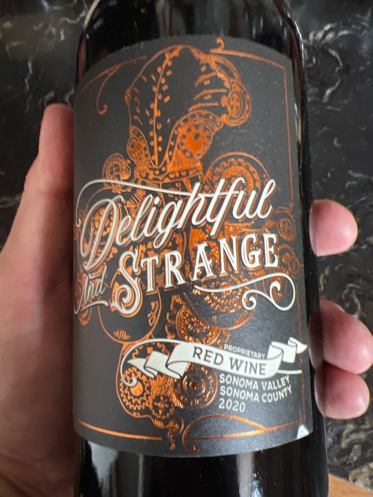 2020 Delightful & Strange Red Wine, USA, California, Sonoma County ...