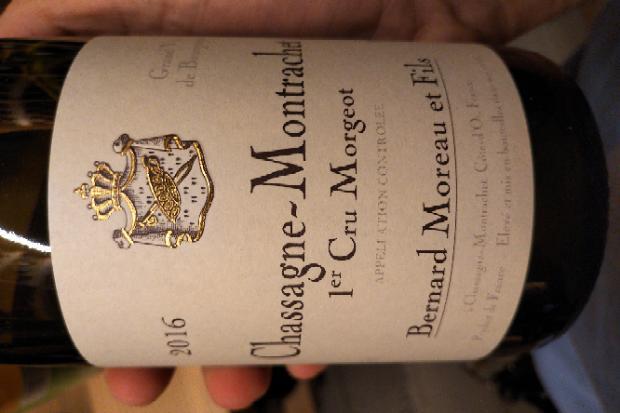 2016 Domaine Bernard Moreau et Fils Chassagne-Montrachet 1er Cru ...