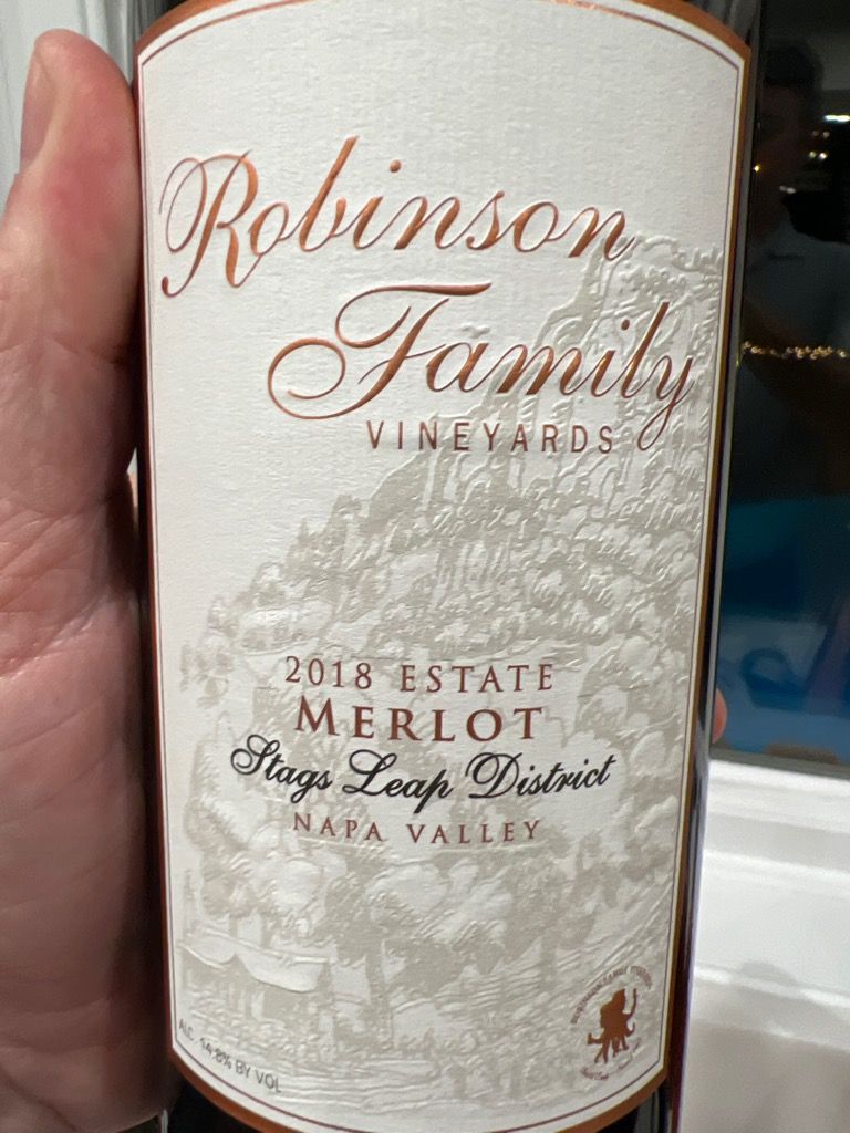 2018 Robinson Family Vineyards Merlot, USA, California, Napa Valley ...